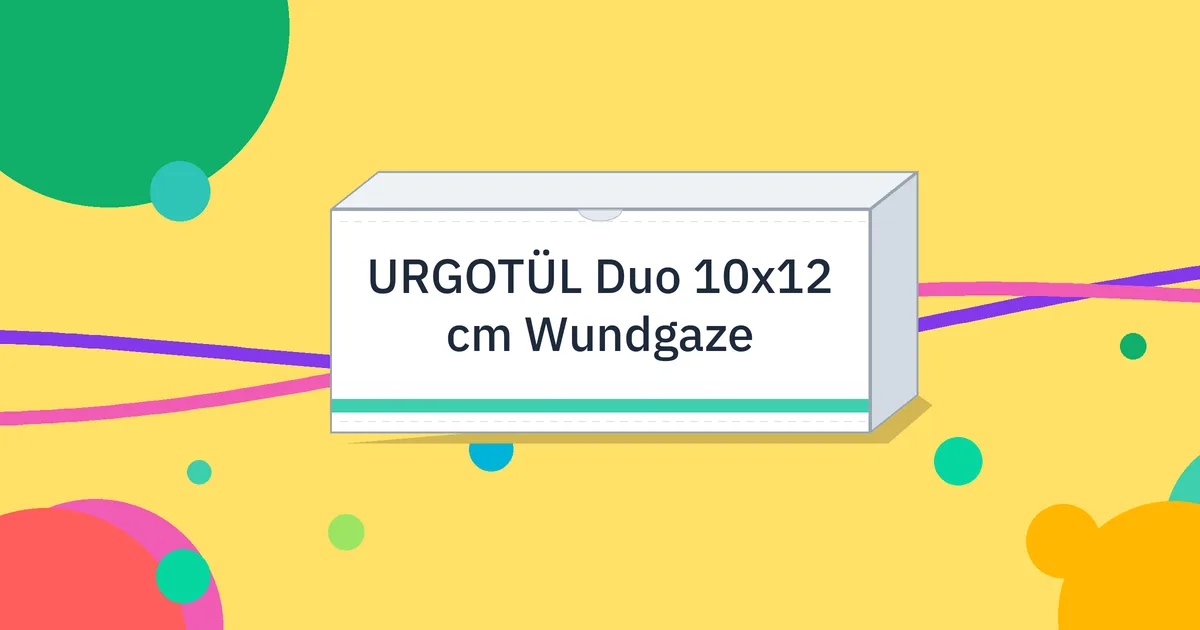 Symbolbild: Packung mit der Aufschrift URGOTÜL Duo 10x12 cm Wundgaze (PZN 01161219) – Verfügbarkeit und Bezug in Apotheken in Frankfurt am Main