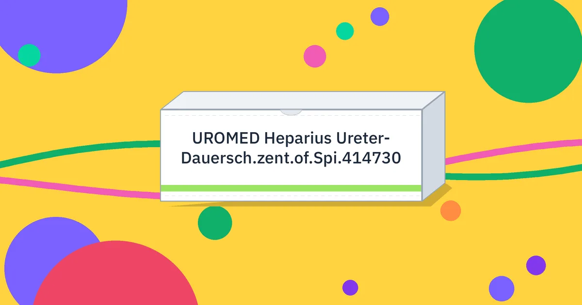 Symbolbild: Packung mit der Aufschrift UROMED Heparius Ureter-Dauersch.zent.of.Spi.414730 (PZN 11370711) – Verfügbarkeit und Bezug in Apotheken in Frankfurt am Main