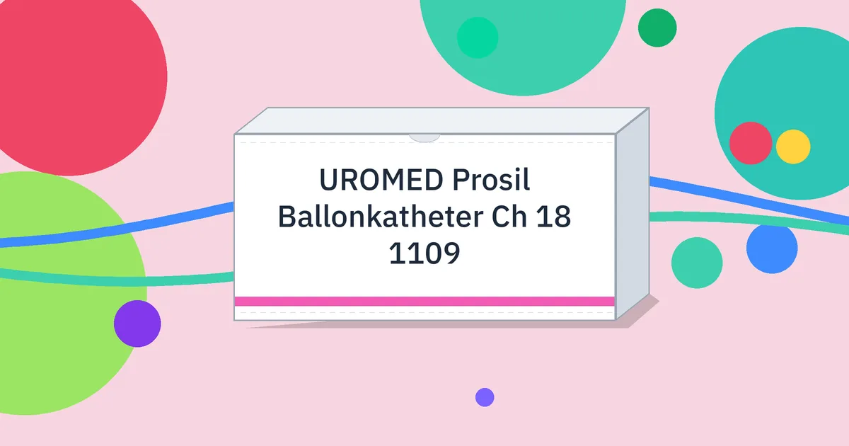 Symbolbild: Packung mit der Aufschrift UROMED Prosil Ballonkatheter Ch 18 1109 (PZN 05356032) – Verfügbarkeit und Bezug in Apotheken in Frankfurt am Main