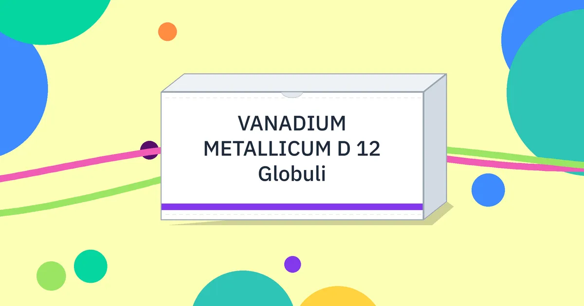 Symbolbild: Packung mit der Aufschrift VANADIUM METALLICUM D 12 Globuli (PZN 16694513) – Verfügbarkeit und Bezug in Apotheken in Frankfurt am Main