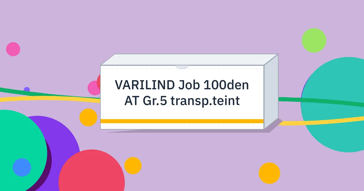 Symbolbild: Packung mit der Aufschrift VARILIND Job 100den AT Gr.5 transp.teint (PZN 06315265) – Verfügbarkeit und Bezug in Apotheken in Frankfurt am Main