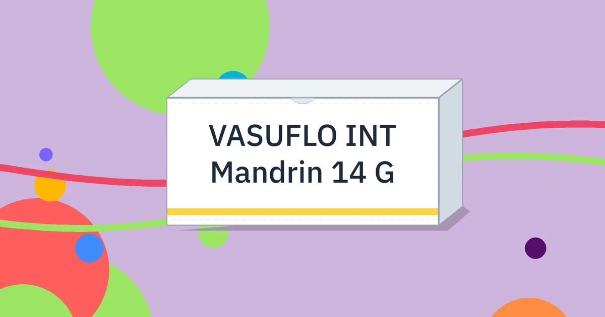 Symbolbild: Packung mit der Aufschrift VASUFLO INT Mandrin 14 G (PZN 08495892) – Verfügbarkeit und Bezug in Apotheken in Frankfurt am Main