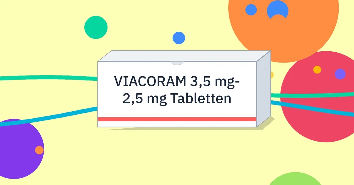 Symbolbild: Packung mit der Aufschrift VIACORAM 3,5 mg-2,5 mg Tabletten (PZN 17627499) – Verfügbarkeit und Bezug in Apotheken in Frankfurt am Main