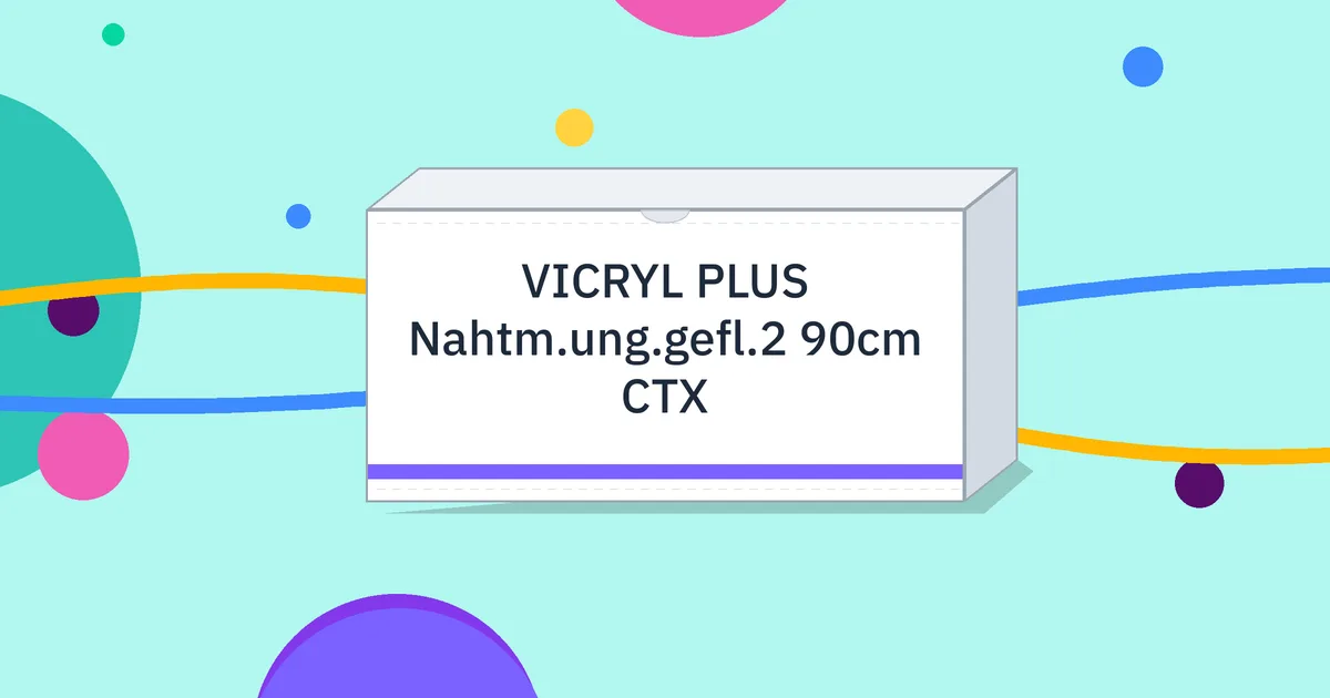 Symbolbild: Packung mit der Aufschrift VICRYL PLUS Nahtm.ung.gefl.2 90cm CTX (PZN 20918438) – Verfügbarkeit und Bezug in Apotheken in Frankfurt am Main