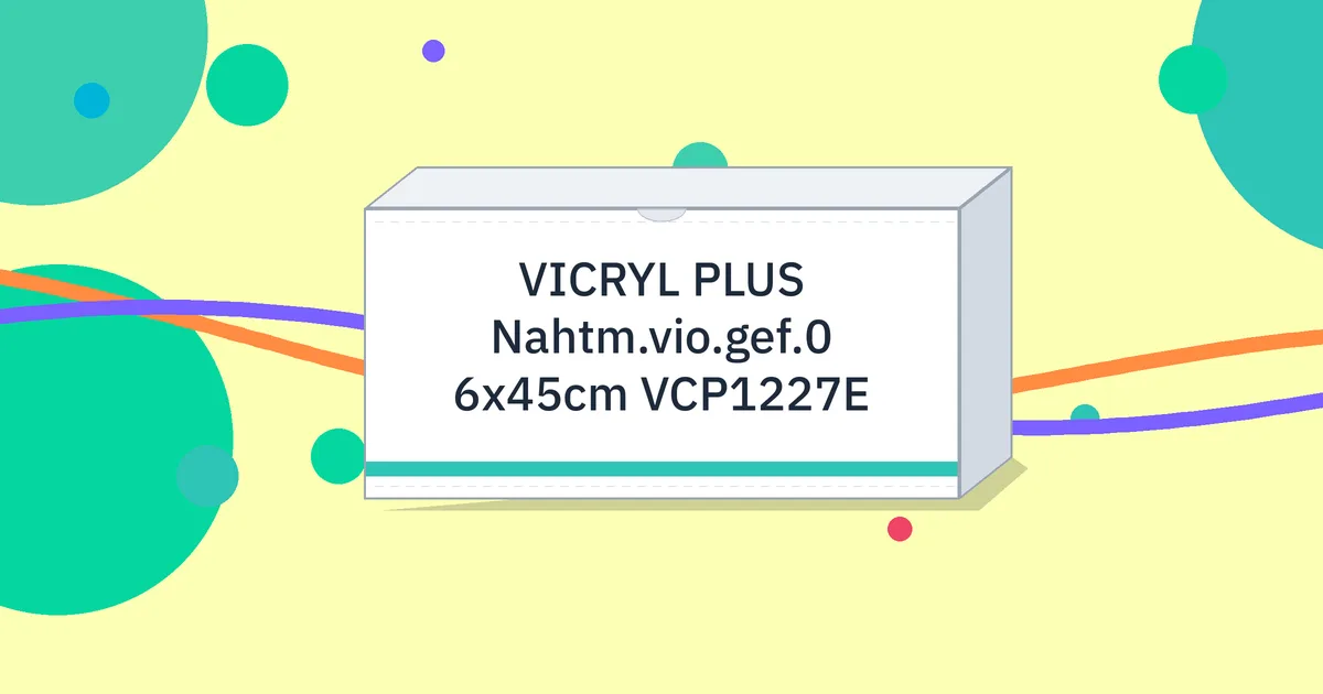 Symbolbild: Packung mit der Aufschrift VICRYL PLUS Nahtm.vio.gef.0 6x45cm VCP1227E (PZN 19884421) – Verfügbarkeit und Bezug in Apotheken in Frankfurt am Main
