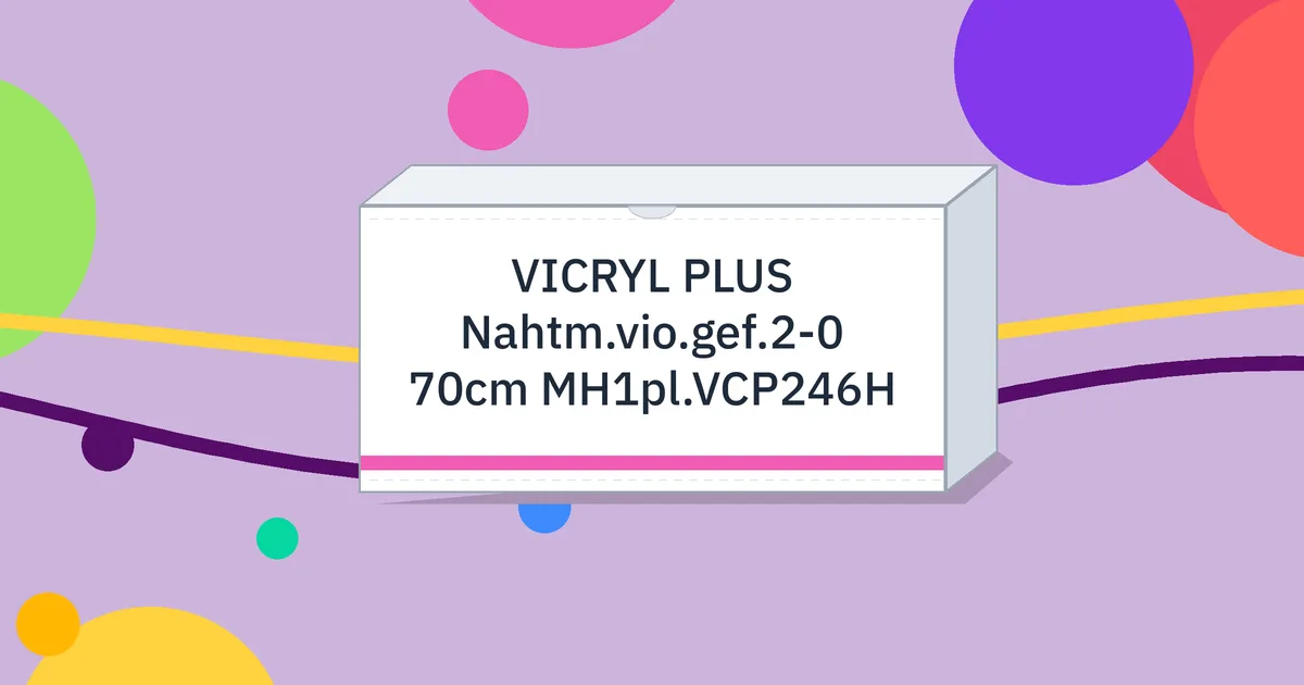 Symbolbild: Packung mit der Aufschrift VICRYL PLUS Nahtm.vio.gef.2-0 70cm MH1pl.VCP246H (PZN 20173903) – Verfügbarkeit und Bezug in Apotheken in Frankfurt am Main