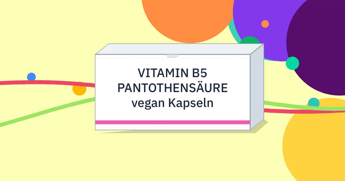 Symbolbild: Packung mit der Aufschrift VITAMIN B5 PANTOTHENSÄURE vegan Kapseln (PZN 19400506) – Verfügbarkeit und Bezug in Apotheken in Frankfurt am Main