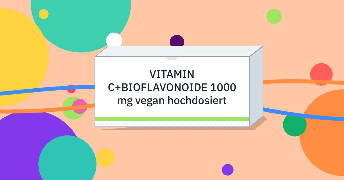 Symbolbild: Packung mit der Aufschrift VITAMIN C+BIOFLAVONOIDE 1000 mg vegan hochdosiert (PZN 19183167) – Verfügbarkeit und Bezug in Apotheken in Frankfurt am Main