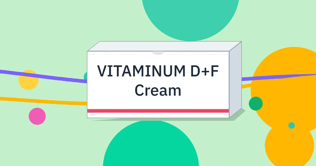 Symbolbild: Packung mit der Aufschrift VITAMINUM D+F Cream (PZN 19162219) – Verfügbarkeit und Bezug in Apotheken in Frankfurt am Main