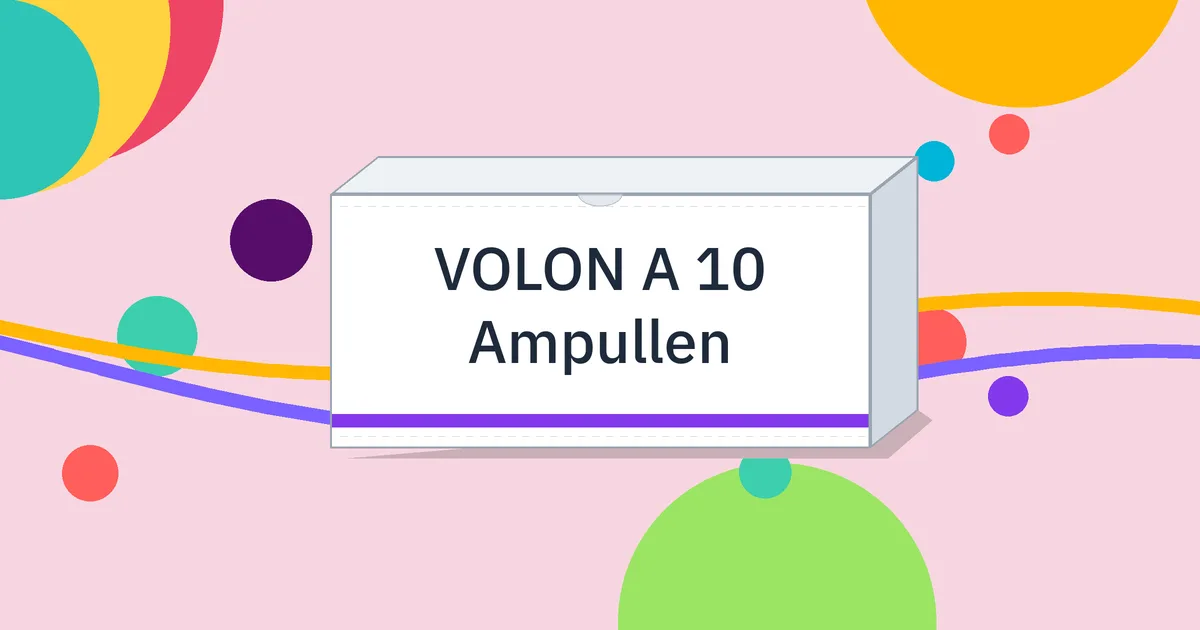 Symbolbild: Packung mit der Aufschrift VOLON A 10 Ampullen (PZN 11651083) – Verfügbarkeit und Bezug in Apotheken in Frankfurt am Main