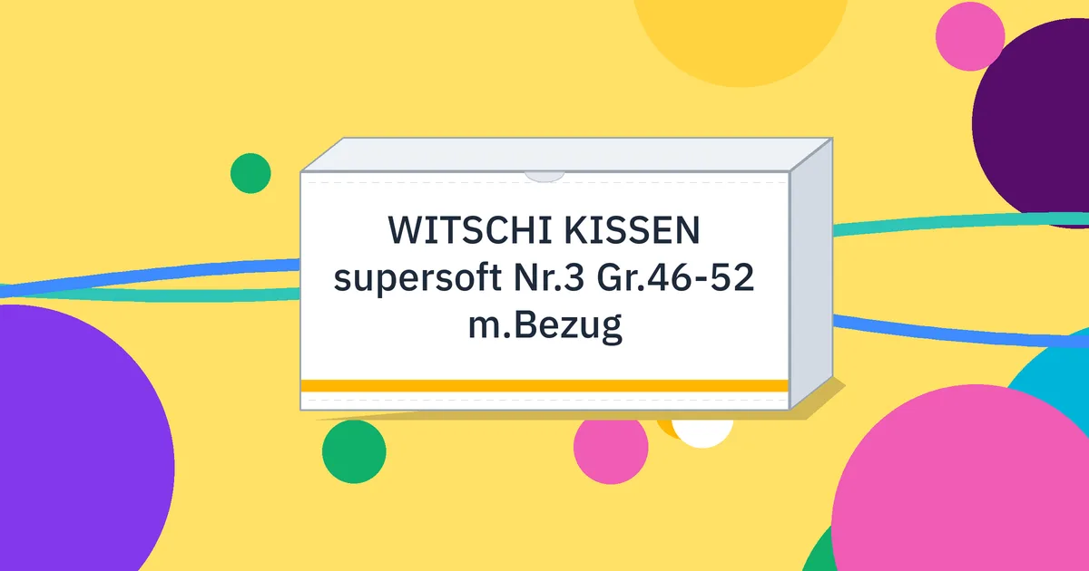 Symbolbild: Packung mit der Aufschrift WITSCHI KISSEN supersoft Nr.3 Gr.46-52 m.Bezug (PZN 06475247) – Verfügbarkeit und Bezug in Apotheken in Frankfurt am Main