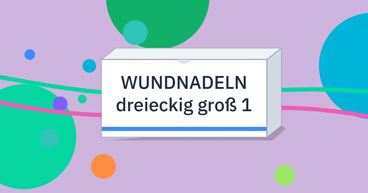 Symbolbild: Packung mit der Aufschrift WUNDNADELN dreieckig groß 1 (PZN 02009761) – Verfügbarkeit und Bezug in Apotheken in Frankfurt am Main