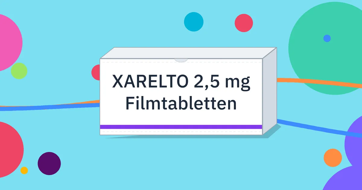 Symbolbild: Packung mit der Aufschrift XARELTO 2,5 mg Filmtabletten (PZN 17255879) – Verfügbarkeit und Bezug in Apotheken in Frankfurt am Main