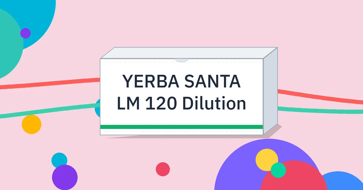 Symbolbild: Packung mit der Aufschrift YERBA SANTA LM 120 Dilution (PZN 13285725) – Verfügbarkeit und Bezug in Apotheken in Frankfurt am Main