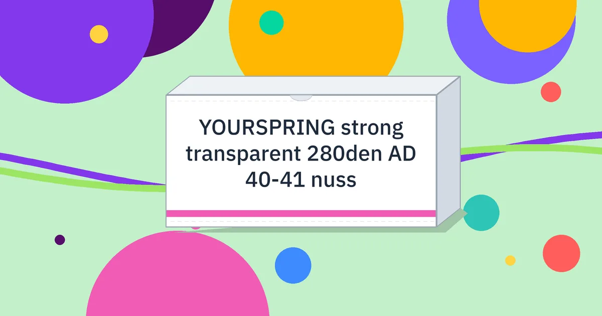 Symbolbild: Packung mit der Aufschrift YOURSPRING strong transparent 280den AD 40-41 nuss (PZN 18058419) – Verfügbarkeit und Bezug in Apotheken in Frankfurt am Main