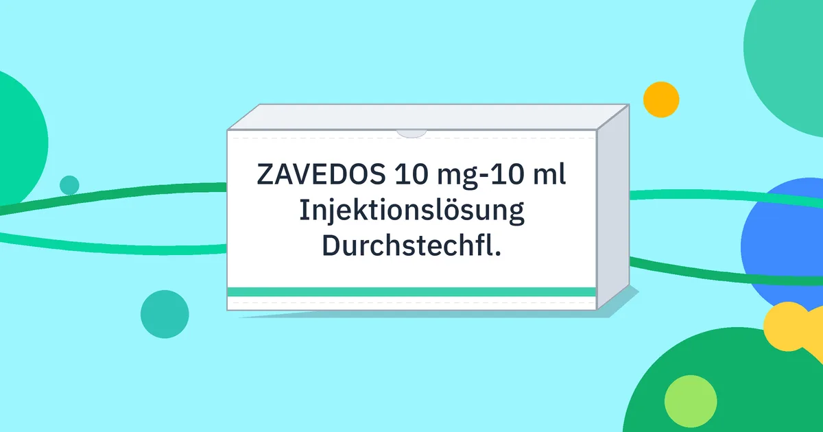 Symbolbild: Packung mit der Aufschrift ZAVEDOS 10 mg-10 ml Injektionslösung Durchstechfl. (PZN 00052669) – Verfügbarkeit und Bezug in Apotheken in Frankfurt am Main