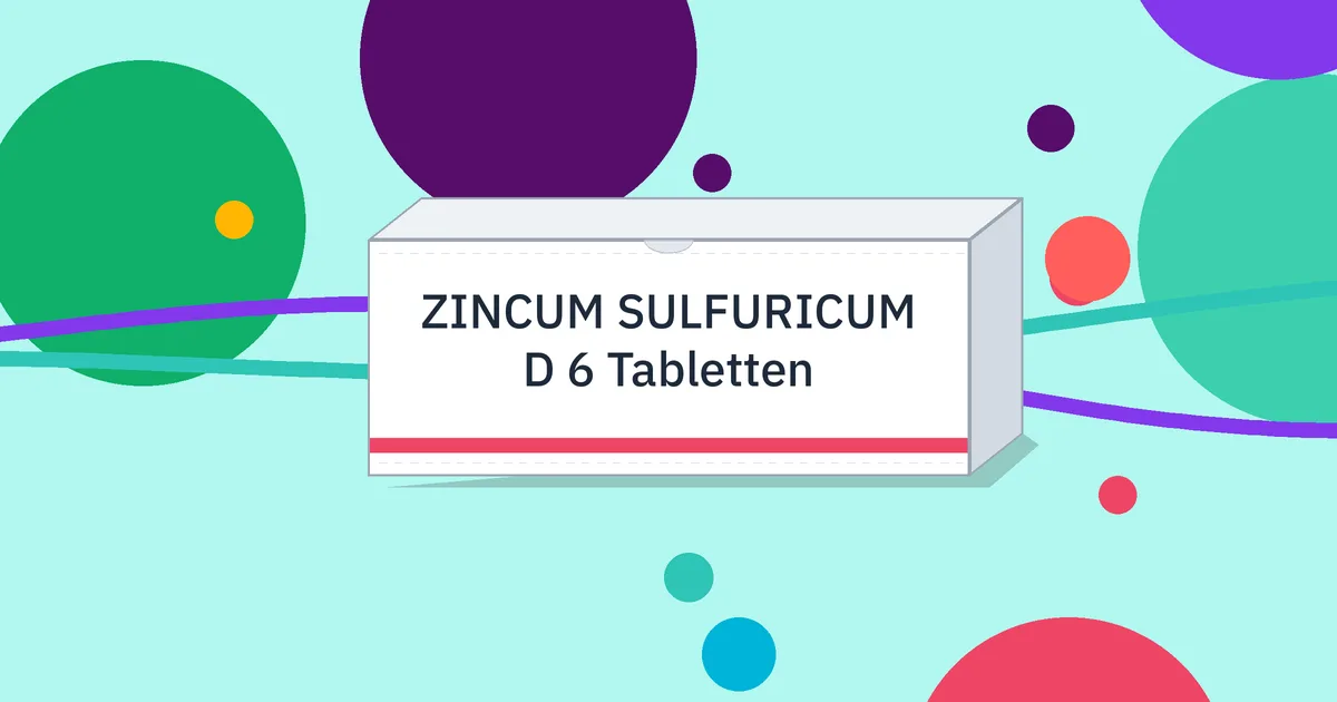 Symbolbild: Packung mit der Aufschrift ZINCUM SULFURICUM D 6 Tabletten (PZN 02637546) – Verfügbarkeit und Bezug in Apotheken in Frankfurt am Main