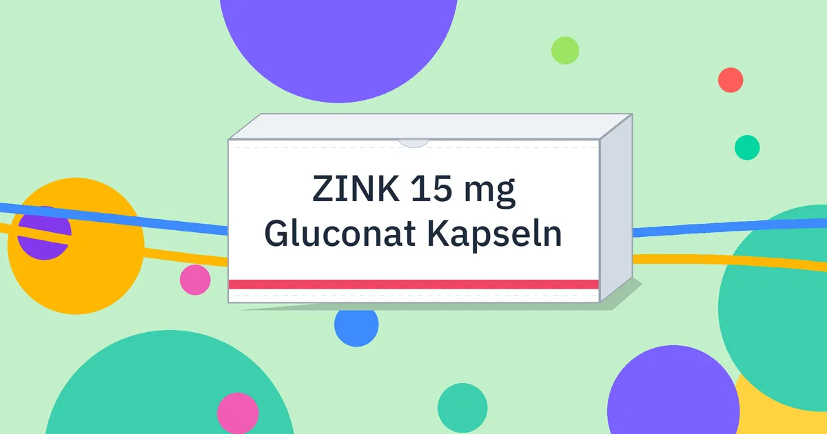 Symbolbild: Packung mit der Aufschrift ZINK 15 mg Gluconat Kapseln (PZN 04870376) – Verfügbarkeit und Bezug in Apotheken in Frankfurt am Main