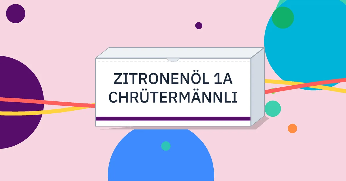 Symbolbild: Packung mit der Aufschrift ZITRONENÖL 1A CHRÜTERMÄNNLI (PZN 07197626) – Verfügbarkeit und Bezug in Apotheken in Frankfurt am Main