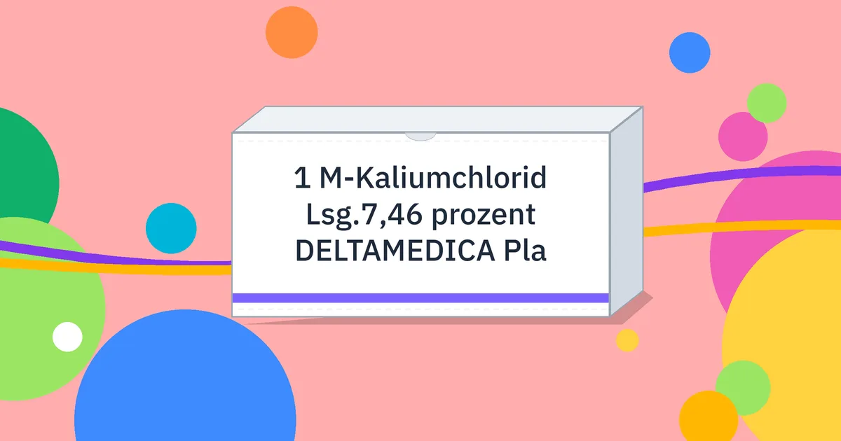 Symbolbild: Packung mit der Aufschrift 1 M-Kaliumchlorid Lsg.7,46 prozent DELTAMEDICA Pla (PZN 06340518) – Verfügbarkeit und Bezug in Apotheken in Frankfurt am Main