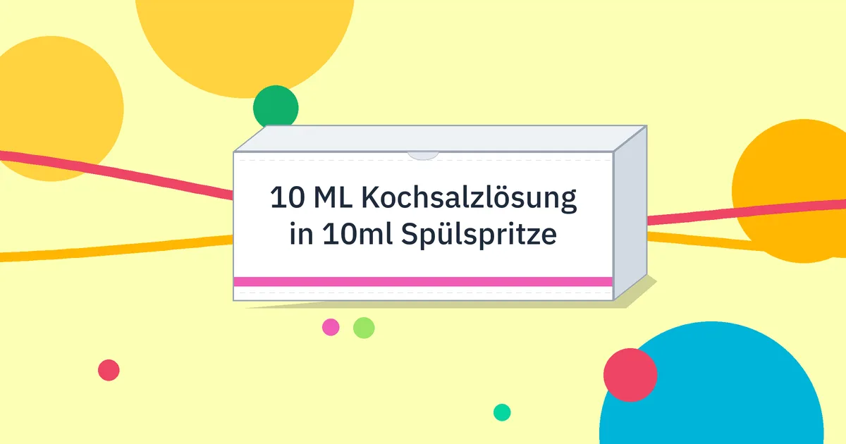 Symbolbild: Packung mit der Aufschrift 10 ML Kochsalzlösung in 10ml Spülspritze (PZN 19154906) – Verfügbarkeit und Bezug in Apotheken in Frankfurt am Main