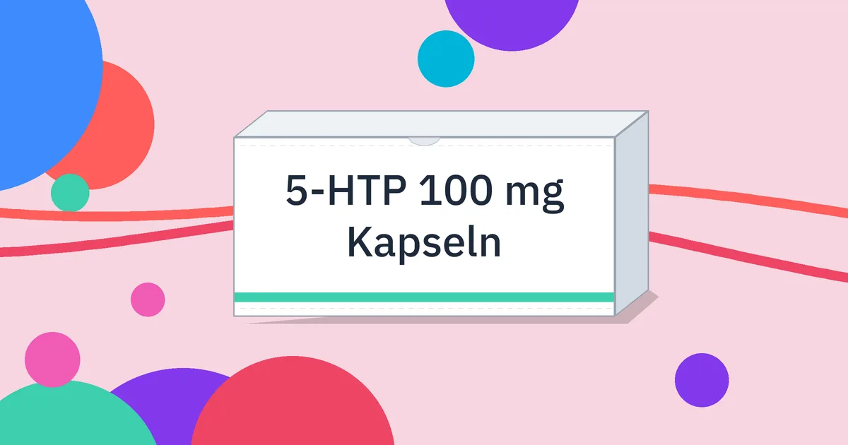 Symbolbild: Packung mit der Aufschrift 5-HTP 100 mg Kapseln (PZN 17964848) – Verfügbarkeit und Bezug in Apotheken in Frankfurt am Main