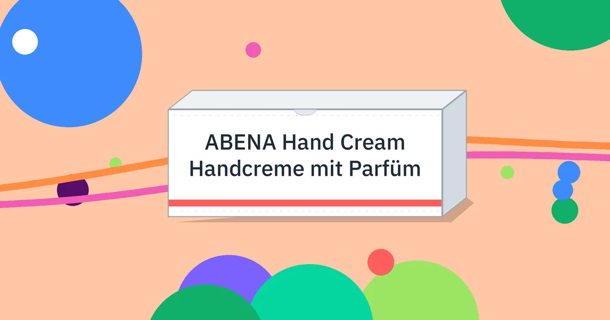 Symbolbild: Packung mit der Aufschrift ABENA Hand Cream Handcreme mit Parfüm (PZN 18369467) – Verfügbarkeit und Bezug in Apotheken in Frankfurt am Main