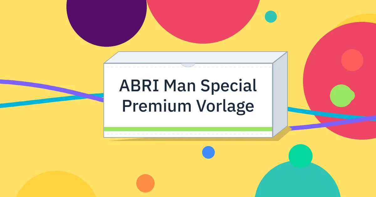 Symbolbild: Packung mit der Aufschrift ABRI Man Special Premium Vorlage (PZN 10218987) – Verfügbarkeit und Bezug in Apotheken in Frankfurt am Main