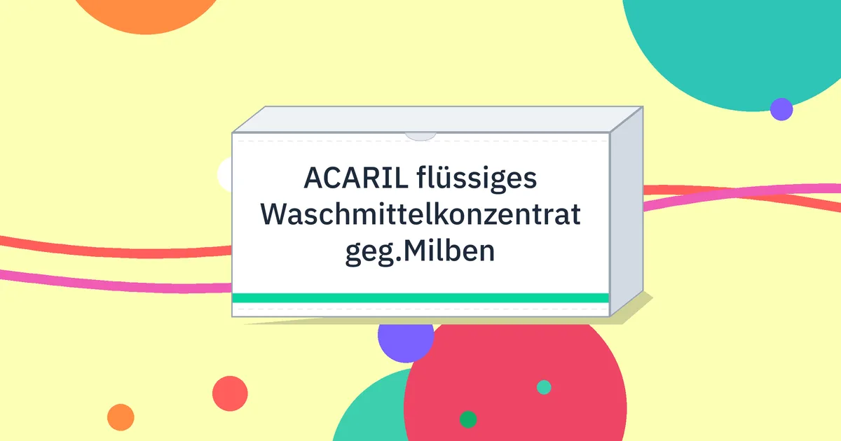 Symbolbild: Packung mit der Aufschrift ACARIL flüssiges Waschmittelkonzentrat geg.Milben (PZN 14361032) – Verfügbarkeit und Bezug in Apotheken in Frankfurt am Main
