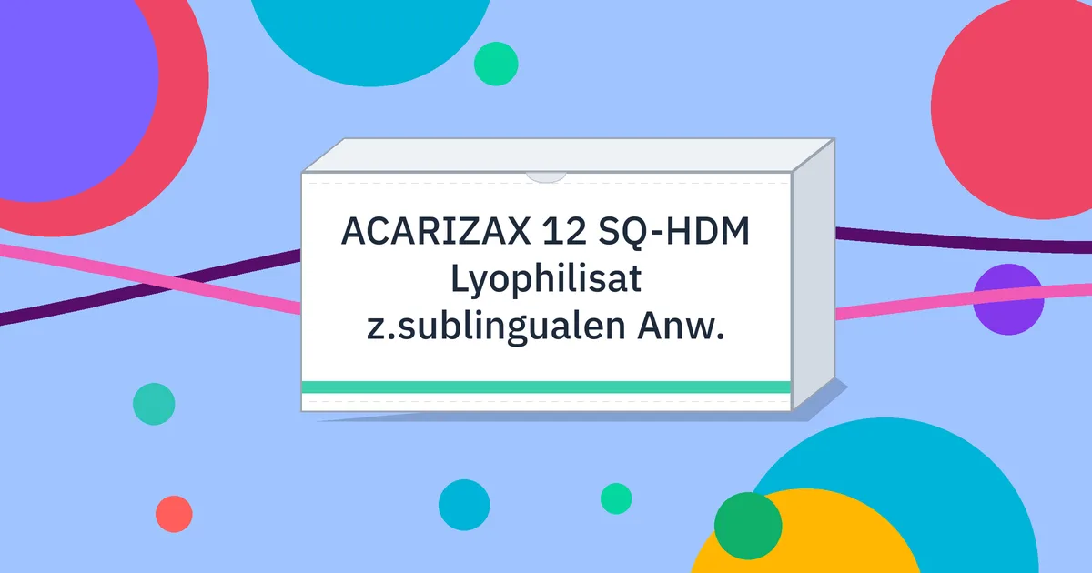 Symbolbild: Packung mit der Aufschrift ACARIZAX 12 SQ-HDM Lyophilisat z.sublingualen Anw. (PZN 19288340) – Verfügbarkeit und Bezug in Apotheken in Frankfurt am Main