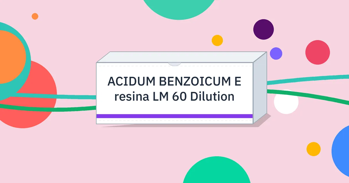 Symbolbild: Packung mit der Aufschrift ACIDUM BENZOICUM E resina LM 60 Dilution (PZN 16241881) – Verfügbarkeit und Bezug in Apotheken in Frankfurt am Main