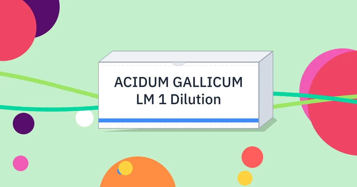 Symbolbild: Packung mit der Aufschrift ACIDUM GALLICUM LM 1 Dilution (PZN 13275141) – Verfügbarkeit und Bezug in Apotheken in Frankfurt am Main