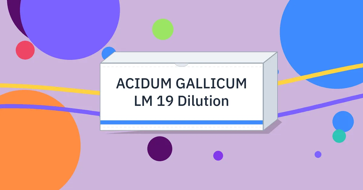 Symbolbild: Packung mit der Aufschrift ACIDUM GALLICUM LM 19 Dilution (PZN 13275690) – Verfügbarkeit und Bezug in Apotheken in Frankfurt am Main