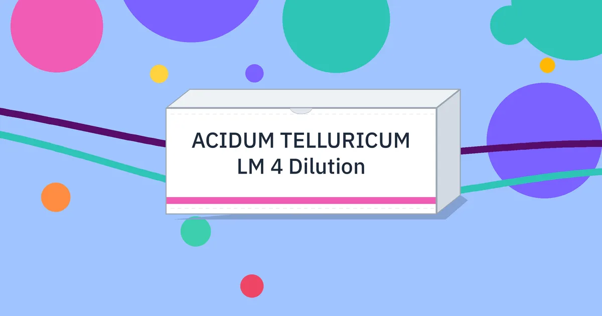 Symbolbild: Packung mit der Aufschrift ACIDUM TELLURICUM LM 4 Dilution (PZN 13287463) – Verfügbarkeit und Bezug in Apotheken in Frankfurt am Main