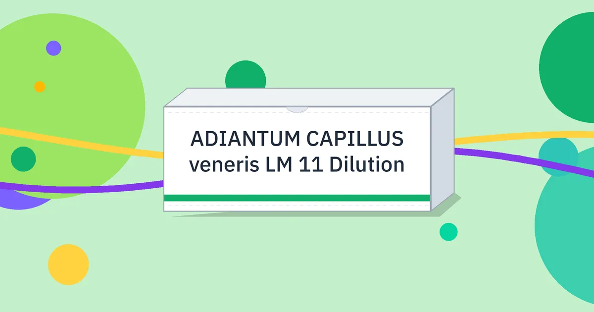 Symbolbild: Packung mit der Aufschrift ADIANTUM CAPILLUS veneris LM 11 Dilution (PZN 13295422) – Verfügbarkeit und Bezug in Apotheken in Frankfurt am Main