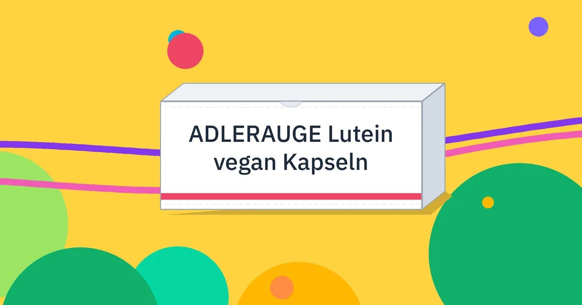 Symbolbild: Packung mit der Aufschrift ADLERAUGE Lutein vegan Kapseln (PZN 18180540) – Verfügbarkeit und Bezug in Apotheken in Frankfurt am Main