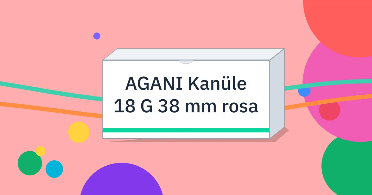 Symbolbild: Packung mit der Aufschrift AGANI Kanüle 18 G 38 mm rosa (PZN 01801268) – Verfügbarkeit und Bezug in Apotheken in Frankfurt am Main