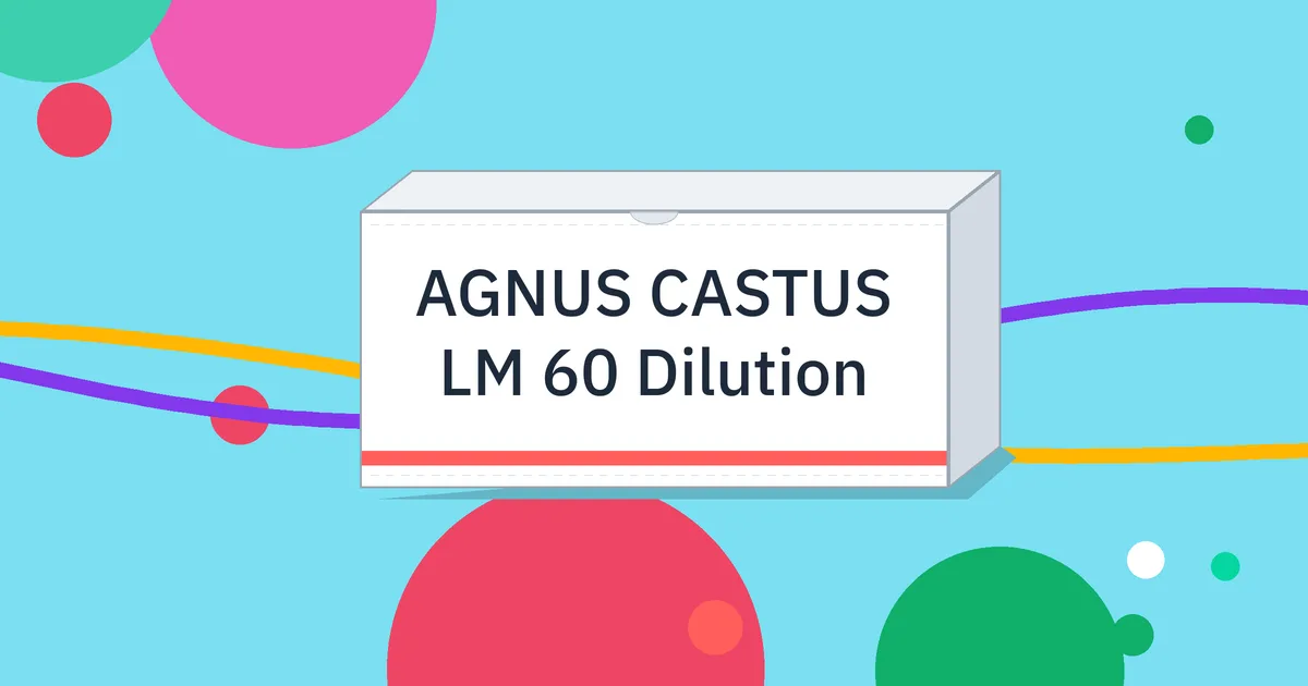 Symbolbild: Packung mit der Aufschrift AGNUS CASTUS LM 60 Dilution (PZN 13305534) – Verfügbarkeit und Bezug in Apotheken in Frankfurt am Main