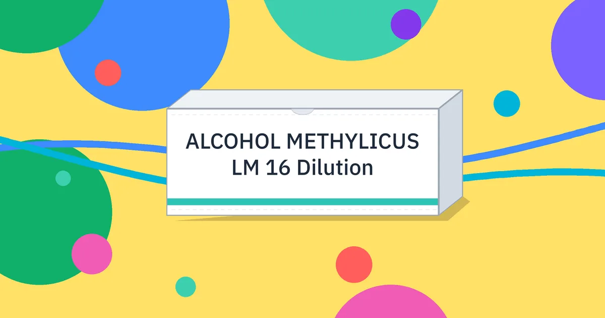 Symbolbild: Packung mit der Aufschrift ALCOHOL METHYLICUS LM 16 Dilution (PZN 13309288) – Verfügbarkeit und Bezug in Apotheken in Frankfurt am Main