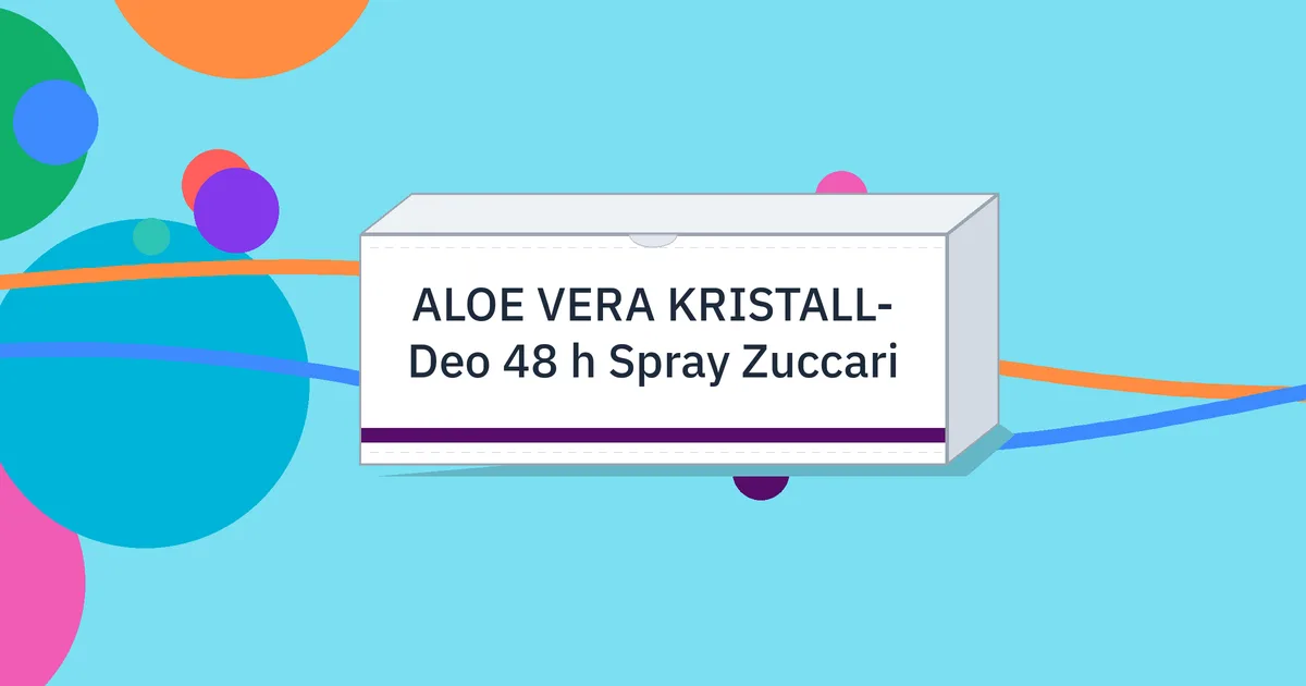 Symbolbild: Packung mit der Aufschrift ALOE VERA KRISTALL-Deo 48 h Spray Zuccari (PZN 19632748) – Verfügbarkeit und Bezug in Apotheken in Frankfurt am Main