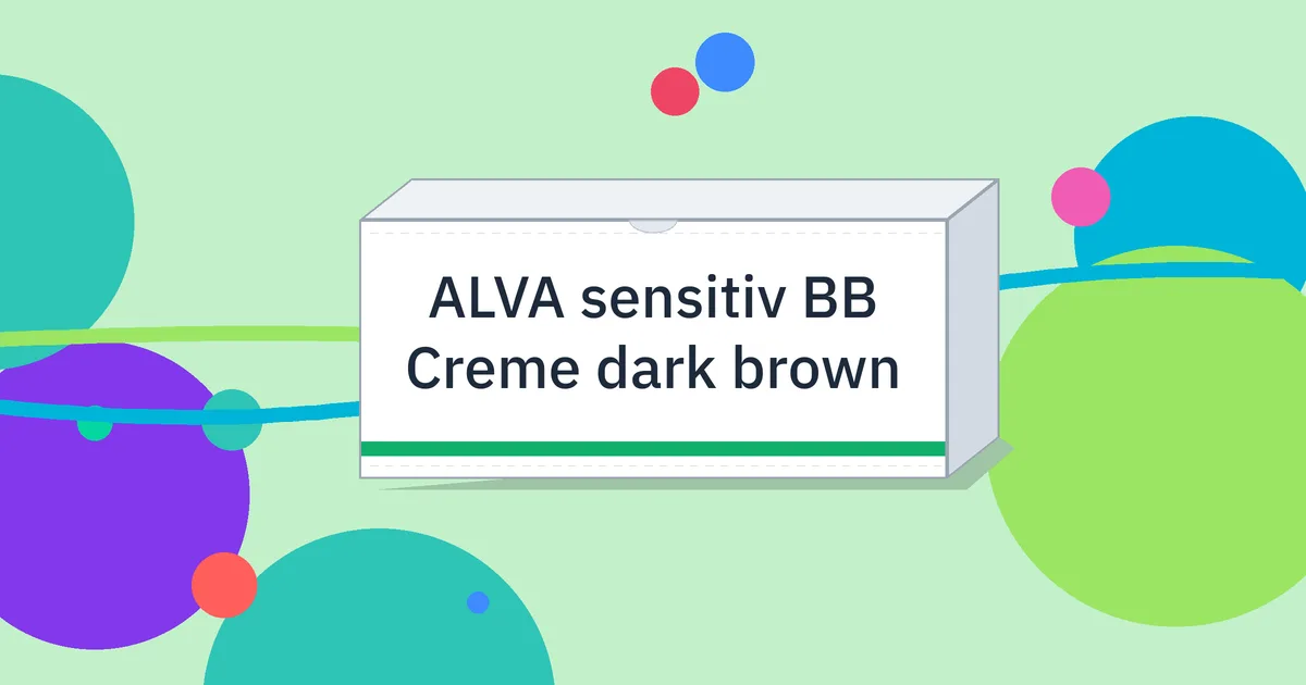 Symbolbild: Packung mit der Aufschrift ALVA sensitiv BB Creme dark brown (PZN 11128312) – Verfügbarkeit und Bezug in Apotheken in Frankfurt am Main