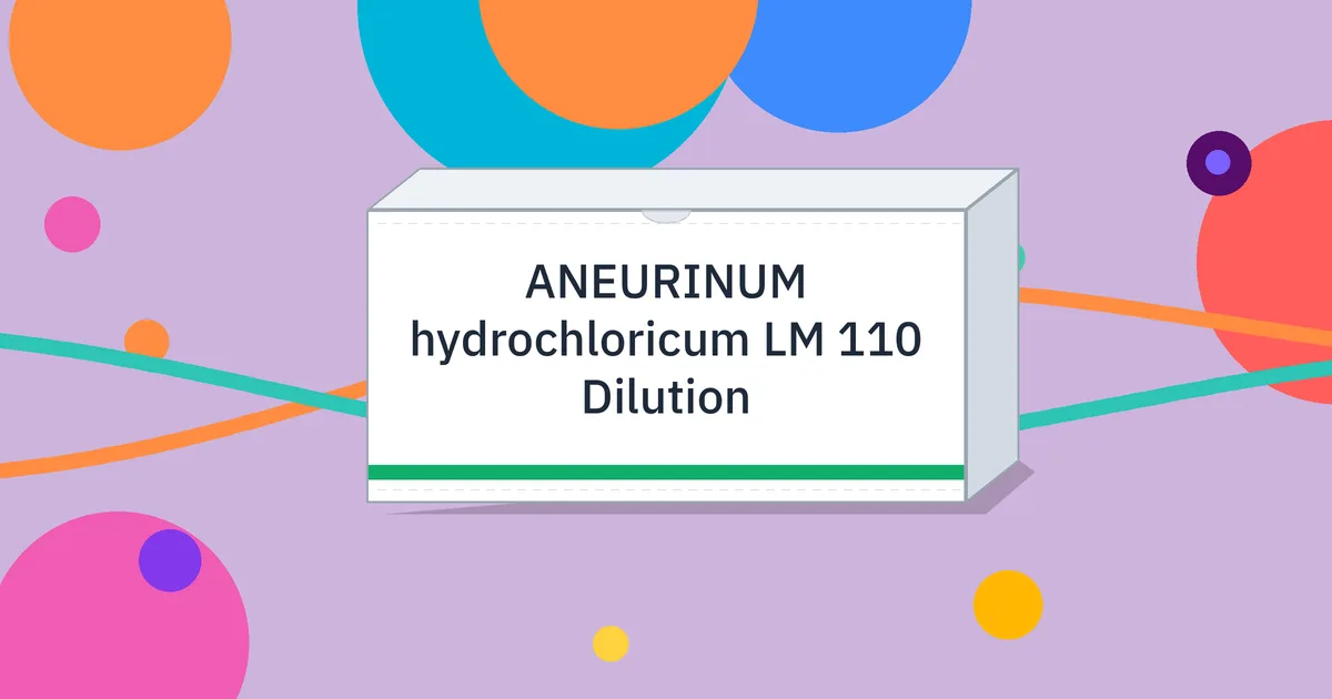 Symbolbild: Packung mit der Aufschrift ANEURINUM hydrochloricum LM 110 Dilution (PZN 13367819) – Verfügbarkeit und Bezug in Apotheken in Frankfurt am Main