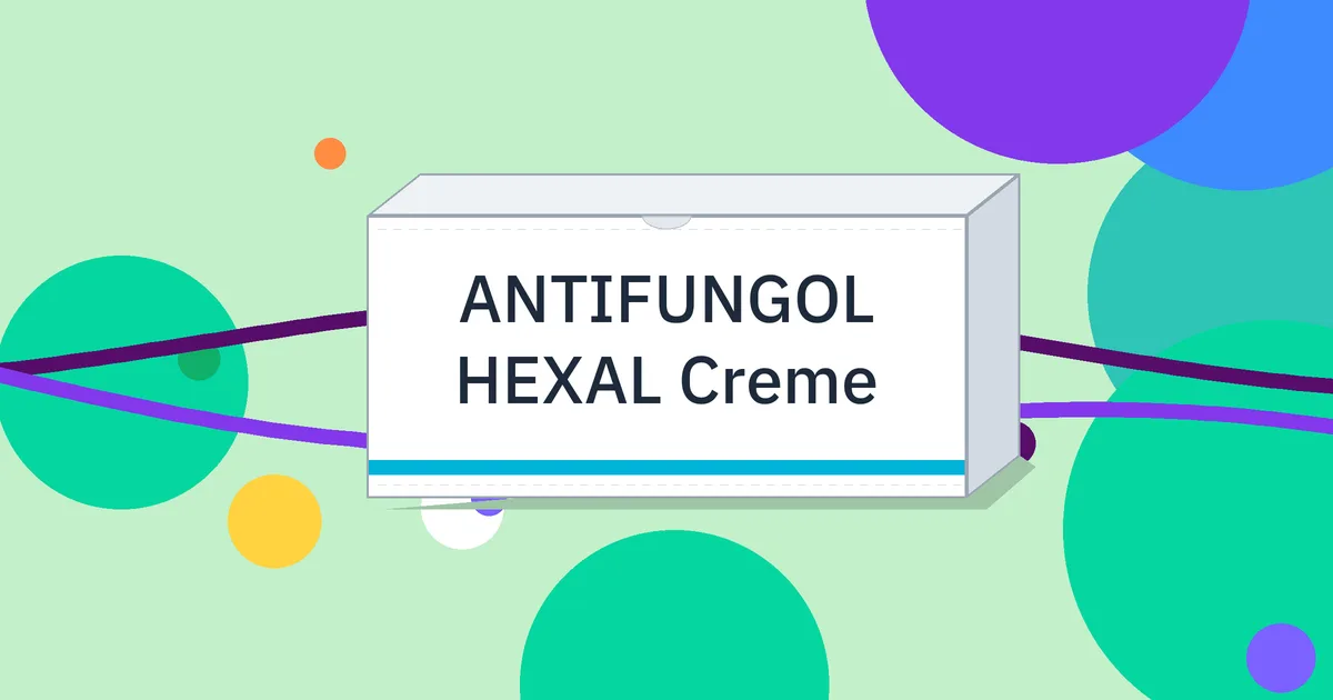 Symbolbild: Packung mit der Aufschrift ANTIFUNGOL HEXAL Creme (PZN 03117659) – Verfügbarkeit und Bezug in Apotheken in Frankfurt am Main
