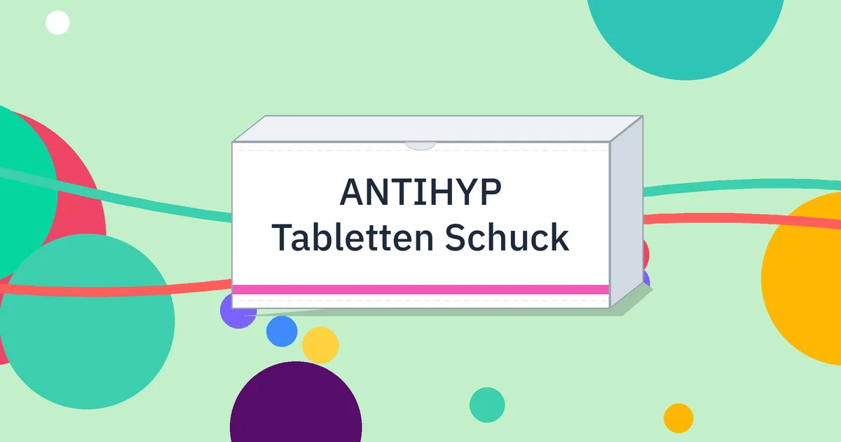 Symbolbild: Packung mit der Aufschrift ANTIHYP Tabletten Schuck (PZN 06801215) – Verfügbarkeit und Bezug in Apotheken in Frankfurt am Main