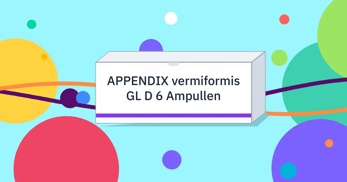 Symbolbild: Packung mit der Aufschrift APPENDIX vermiformis GL D 6 Ampullen (PZN 02901859) – Verfügbarkeit und Bezug in Apotheken in Frankfurt am Main