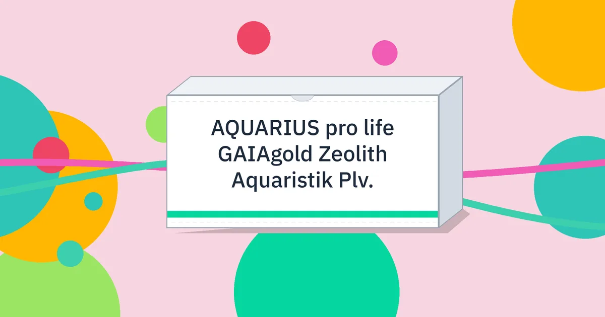 Symbolbild: Packung mit der Aufschrift AQUARIUS pro life GAIAgold Zeolith Aquaristik Plv. (PZN 17877888) – Verfügbarkeit und Bezug in Apotheken in Frankfurt am Main