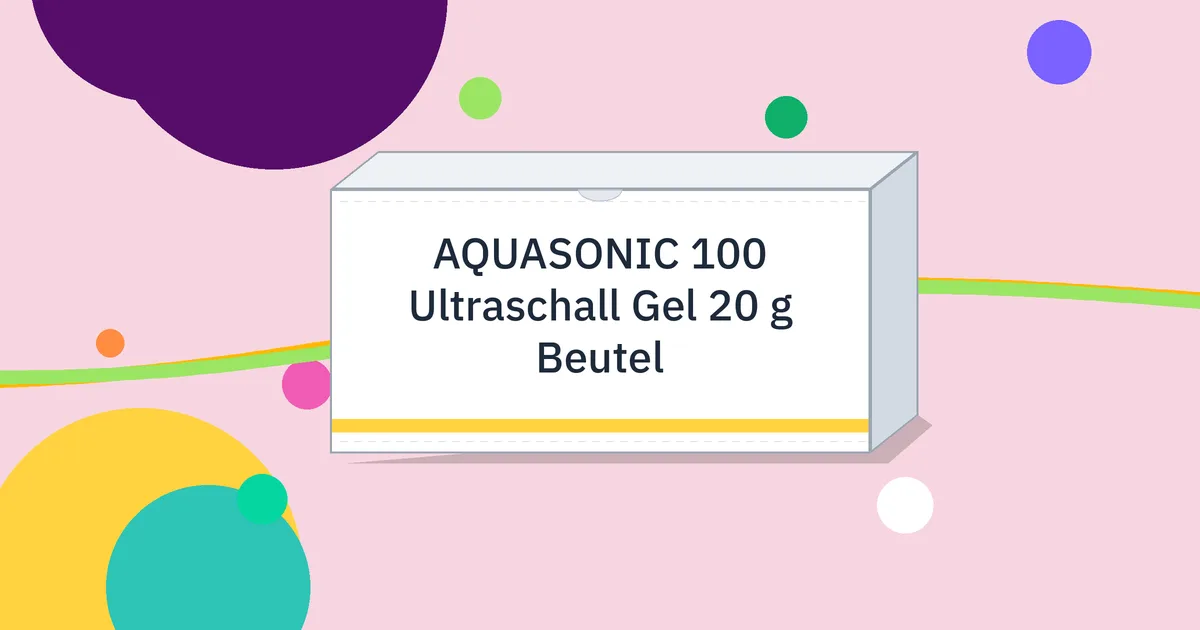 Symbolbild: Packung mit der Aufschrift AQUASONIC 100 Ultraschall Gel 20 g Beutel (PZN 20549076) – Verfügbarkeit und Bezug in Apotheken in Frankfurt am Main