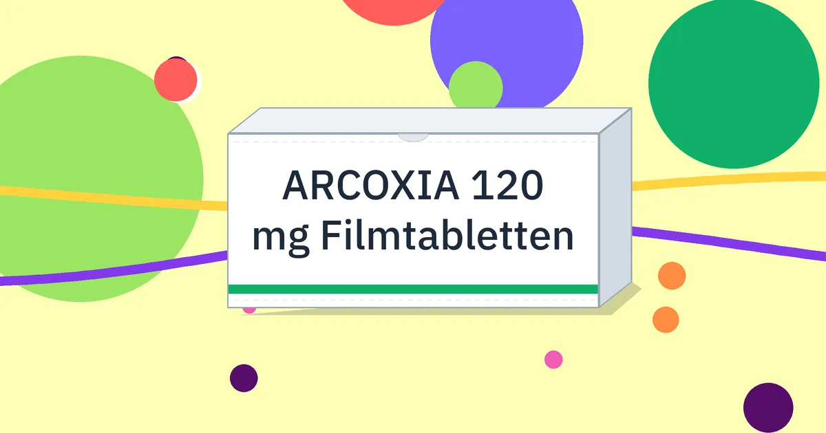 Symbolbild: Packung mit der Aufschrift ARCOXIA 120 mg Filmtabletten (PZN 10006535) – Verfügbarkeit und Bezug in Apotheken in Frankfurt am Main