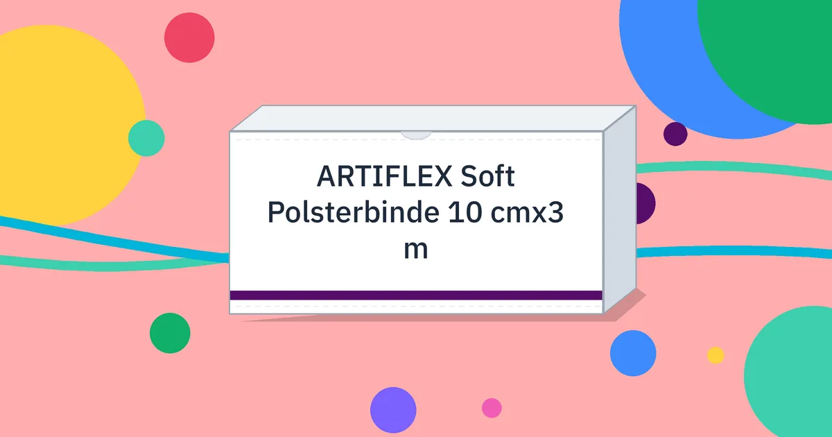 Symbolbild: Packung mit der Aufschrift ARTIFLEX Soft Polsterbinde 10 cmx3 m (PZN 15887084) – Verfügbarkeit und Bezug in Apotheken in Frankfurt am Main