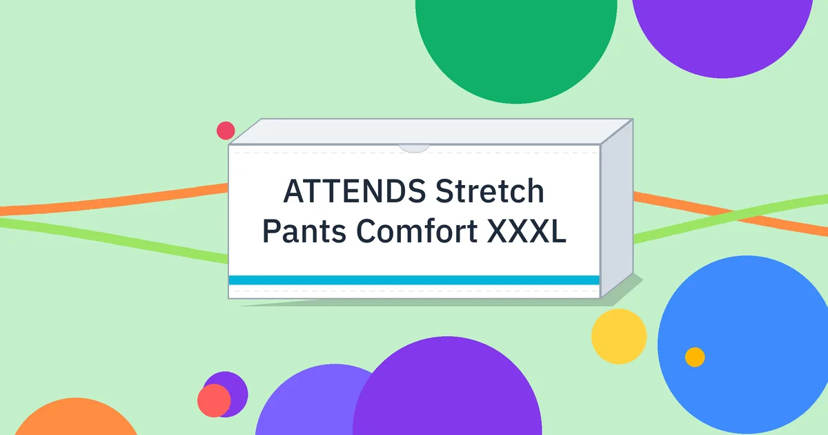 Symbolbild: Packung mit der Aufschrift ATTENDS Stretch Pants Comfort XXXL (PZN 11702260) – Verfügbarkeit und Bezug in Apotheken in Frankfurt am Main